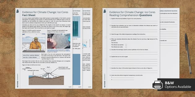 Evidence for Climate Change Ice Cores Reading Comprehension Evidence for Climate Change Ice Cores Reading Comprehension