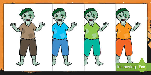 Editable Halloween Zombie (A4) (teacher made) - Twinkl