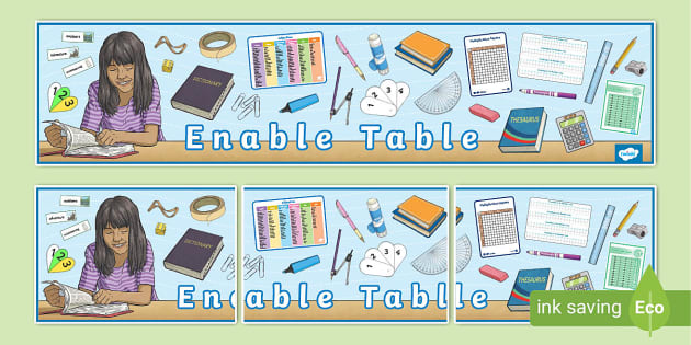 Enable Table Banner (teacher made) - Twinkl Enable Table Banner (teacher made) - Twinkl