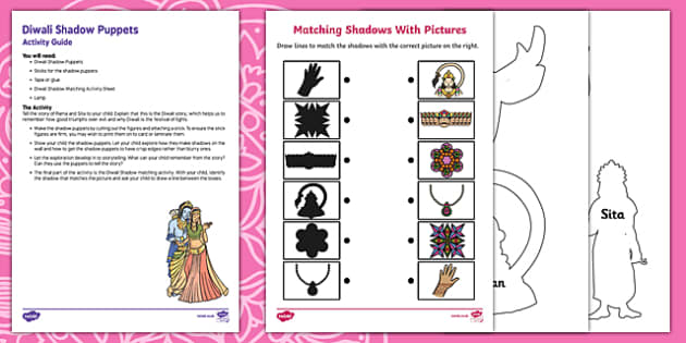 Diwali Shadow Puppets Busy Bag Resource Pack for Parents