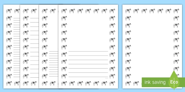 Cow Portrait Page Borders- Portrait Page Borders - Twinkl