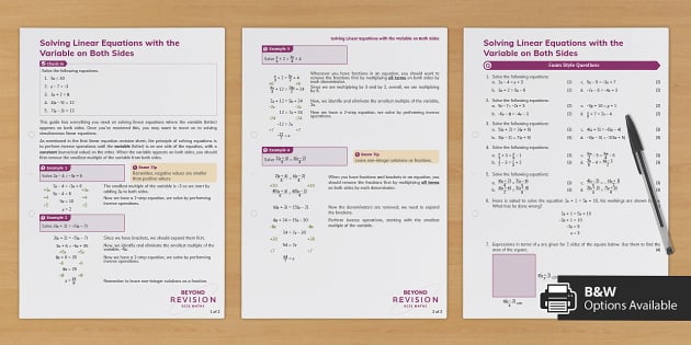 👉 Solving Linear Equations (Variables on Both Sides) 👉 Solving Linear Equations (Variables on Both Sides)
