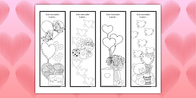 Marcadores para colorir no Dia de São Valentim - Twinkl