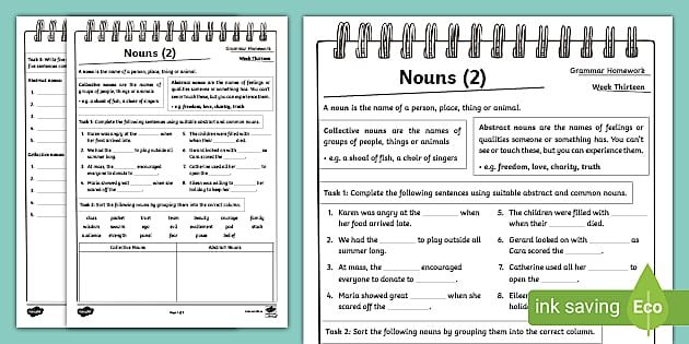 Grammar Homework Week Thirteen (teacher made) - Twinkl
