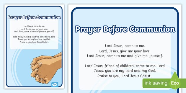 Prayer Before Communion Display Poster (teacher made)