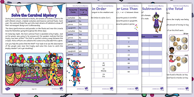 Year 3 Maths l Solve the Carnival Mystery - Twinkl