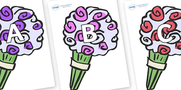 FREE! - A-Z Alphabet on Bouquets (teacher made) - Twinkl