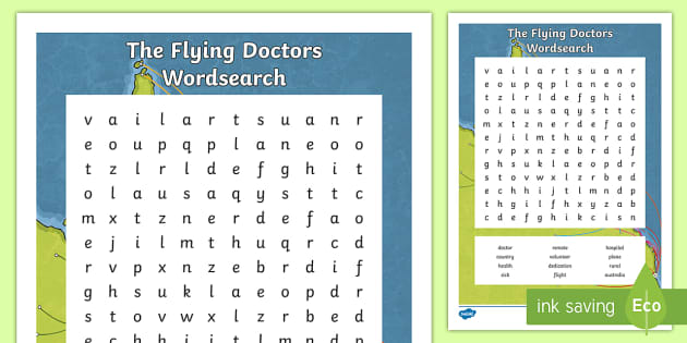 The Flying Doctors Word Search (teacher made) - Twinkl