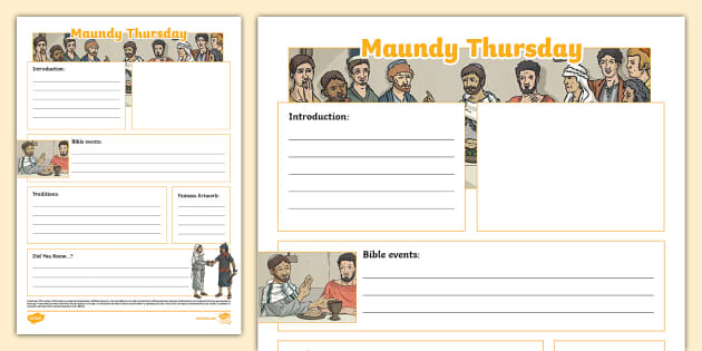 Maundy Thursday Non-Chronological Report Template - Twinkl