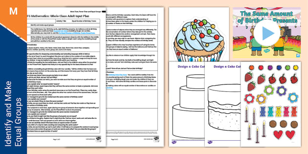 EYFS Maths: Same Number of Birthday Presents Whole Class Adult Input ...