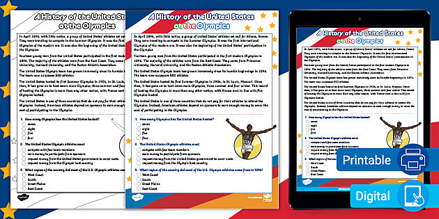Sixth Grade A History of the United States at the Olympics Reading Passage
