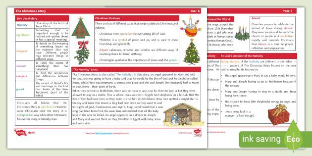 The Christmas Story Knowledge Organizer | Year 6 RE - Twinkl