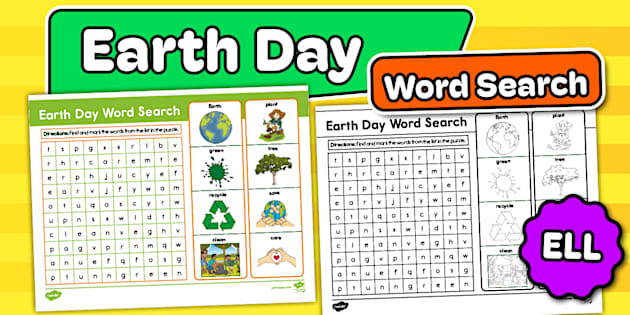 Earth Day Word Search for ELL