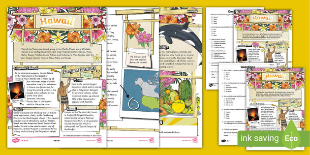 LKS2 Hawaii Differentiated Reading Comprehension Activity