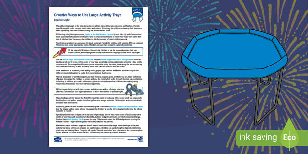 EYFS Ages 3-5 Large Activity Trays: Bonfire Night | Twinkl