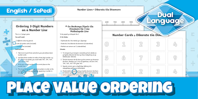 Grade 4 - Place Value - Ordering - Pack - Sepedi/English