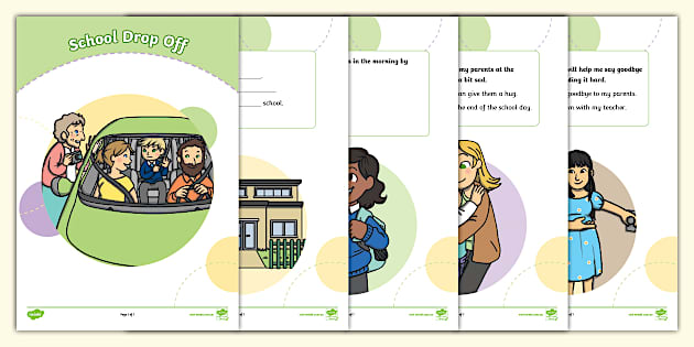 School Drop Off Social Situation Editable Resource Pack