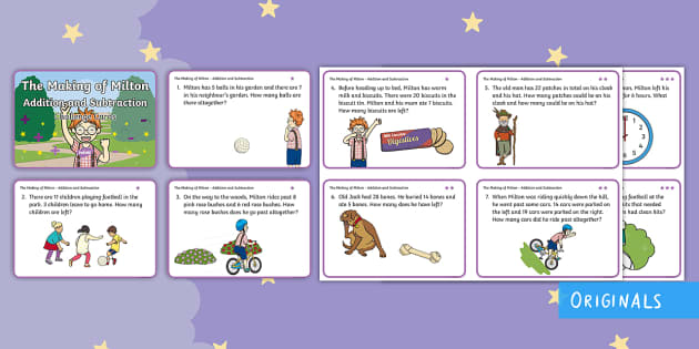 The Making of Milton Addition and Subtraction Maths Challenge Cards