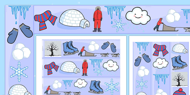 Winter Season Display Borders (teacher made) - Twinkl