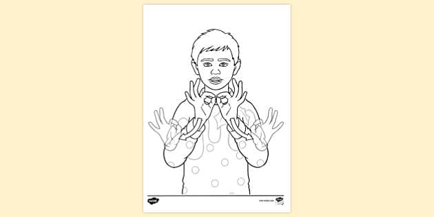 FREE! - BSL Silent Colouring | Colouring Sheets - Twinkl