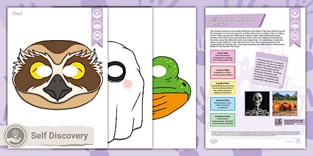 Halloween Role Play Mask Templates (teacher made) - Twinkl