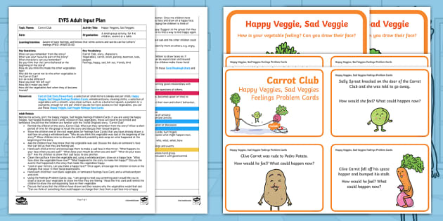 EYFS Happy Veggies, Sad Veggies Adult Input Plan - Twinkl