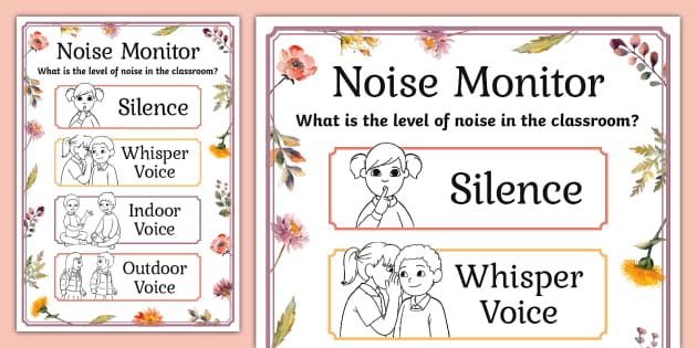 Wildflower Botanical Themed Noise Monitor Display Poster
