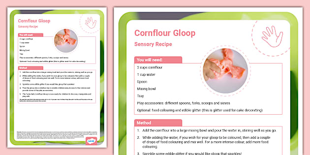 Cornflour Gloop Sensory Recipe | Recipe | Sensory - Twinkl
