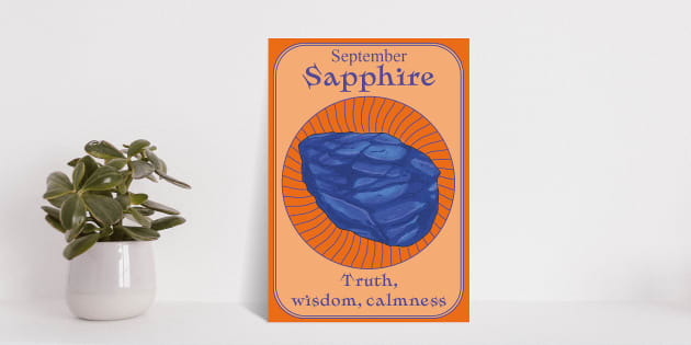 Twinkl Party | September Sapphire Birth Stone Postcard