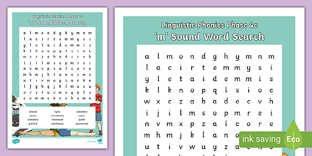 Linguistic Phonics Phase 4c 'm' Sound Word Search