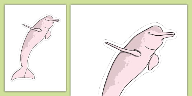 Delfín rosado dibujo para recortar