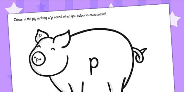 FREE! - Initial p Sound Production Colouring Sheet - p, sounds, colour