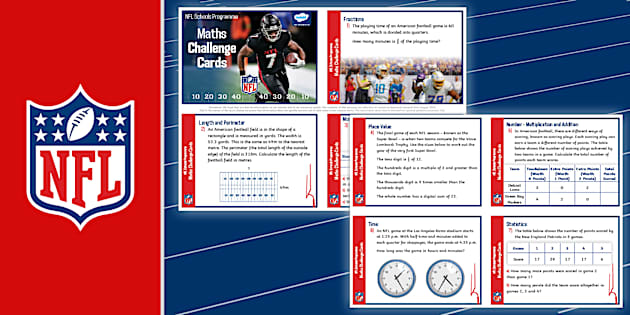 FREE! - 👉 NFL: American Football Maths Challenge Cards [Ages 7-9]
