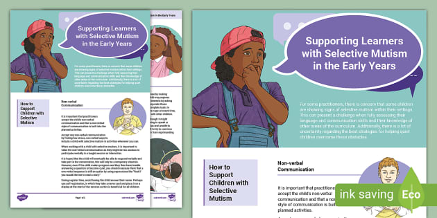 Supporting learners in the Early Years with Selective Mutism Supporting learners in the Early Years with Selective Mutism