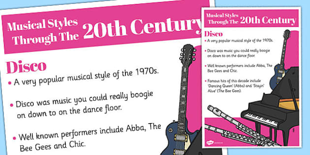 Musical Styles Through the 20th Century: Disco Information Poster