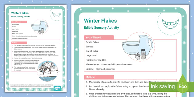 Winter Flakes Edible Sensory Recipe | Twinkl (teacher made)