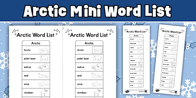 Arctic Mini Word List