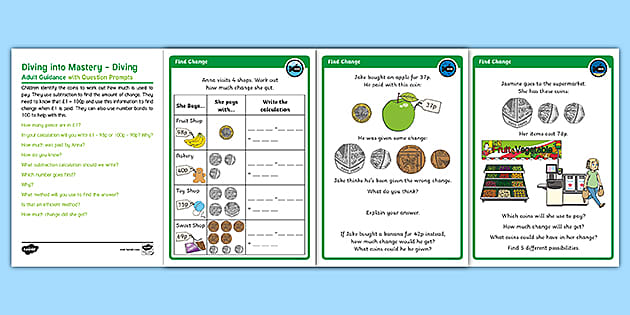 👉 White Rose Maths Compatible Year 2 Find Change Mastery Cards