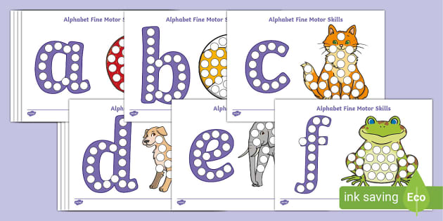 Alphabet Button Placing Fine Motor Skills Activity | Twinkl