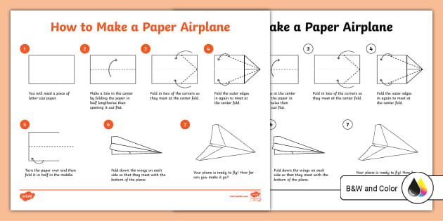 Paper Airplane Craft Instructions