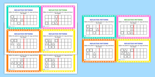 Reflective Patterns Maths Challenge Cards (teacher made)