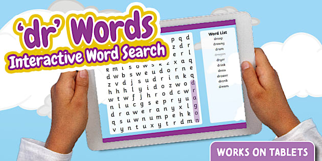 'dr' Words Interactive Word Search