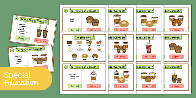 Vocational Skills: Is the Order Correct? Task Cards - Coffee