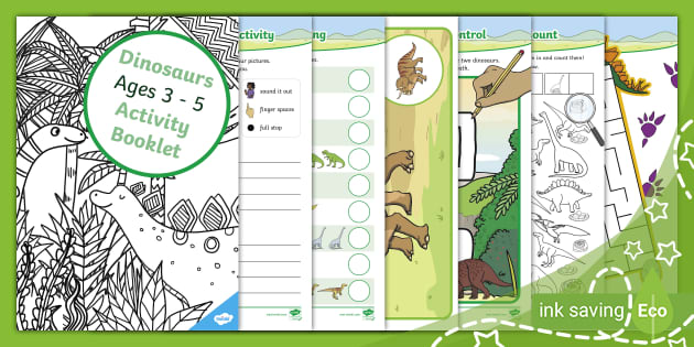Dinosaurs Activity Booklet (Ages 3 - 5) (teacher made)