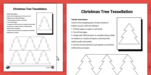 Christmas Tree Tessellation Collaborative Art Project