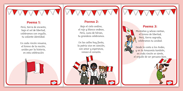 Poemas de Fiestas Patrias cortos para niños | Twinkl
