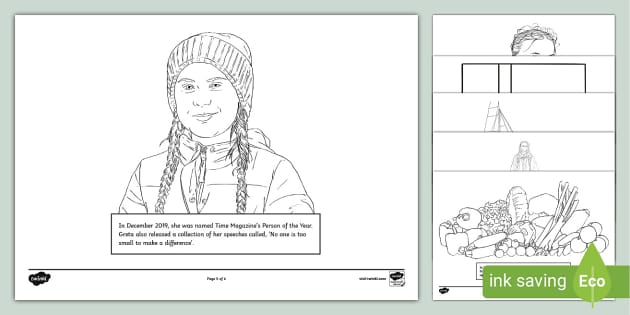 Greta Thunberg Timeline Colouring Display Posters - Twinkl