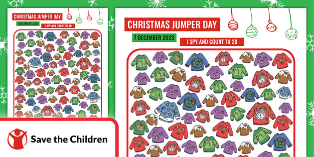 FREE! - 👉 Spy and Count to 20 | Christmas Jumper Day