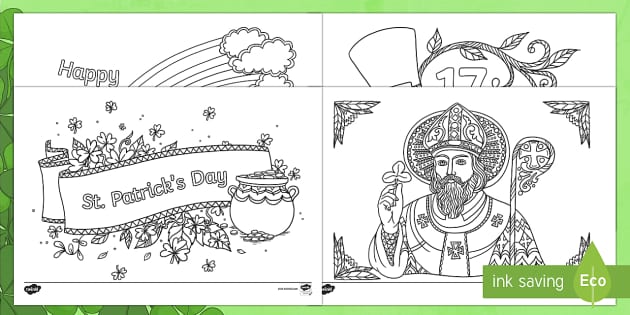 St. Patrick's Day Colouring Sheets - Mindfulness - Twinkl