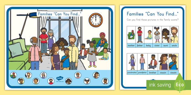 Families Can You Find? Picture Activity (teacher made)